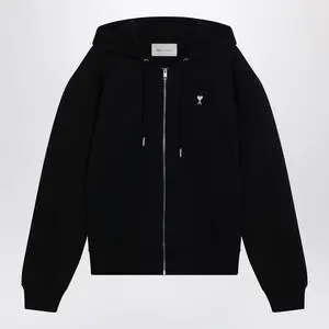 AMI Paris De Coeur Zip-up Sweatshirt - Black