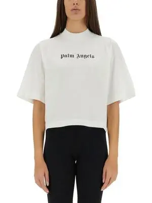 Palm Angels Logo Print T-shirt - White