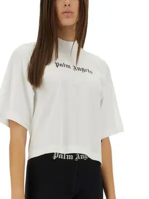 Palm Angels Logo Print T-shirt - White