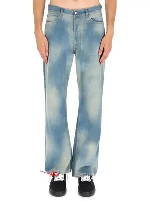 Off-White Diag Raw Patch Jeans - Blue