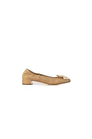 Prada Leather Bow Ballerina Flats - Multicolor