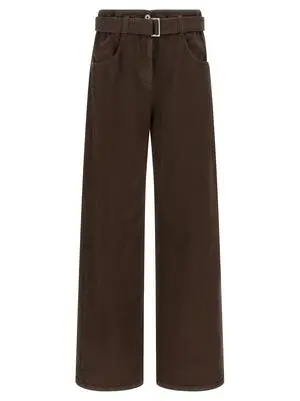 Brunello Cucinelli Belted Wide-leg Jeans