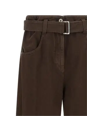 Brunello Cucinelli Belted Wide-leg Jeans
