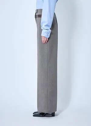Prada Technical Wool Pants With Printed Belt