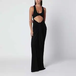 Black Draped Maxi Dresses