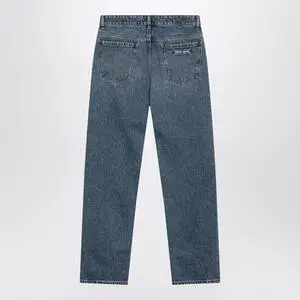 Miu Miu Medium Jeans With Logo Embroidery - Blue