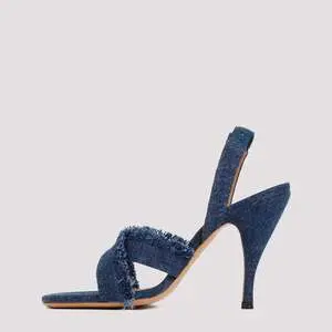 Off-White Curvy Heel Denim Sandal