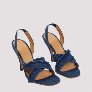 Off-White Curvy Heel Denim Sandal