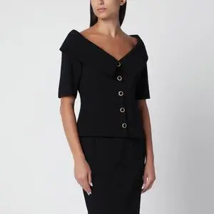 Alessandra Rich Off-shoulder Jacket - Black
