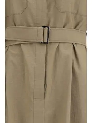 Brunello Cucinelli Pocket Belted Midi Dress