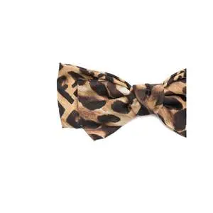 Fendi Silk Leopard Print Bow Hair Clip