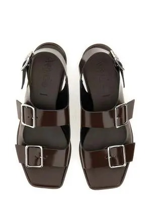 AeydĒ Tekla Leather Sandals - Brown