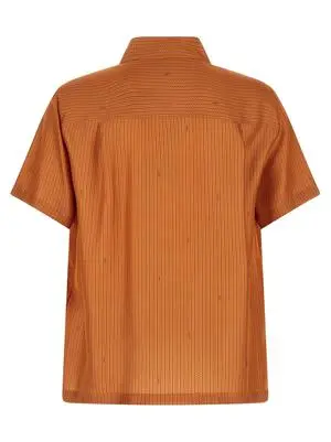 Fendi Selleria' Stitching Silk Shirt - Orange