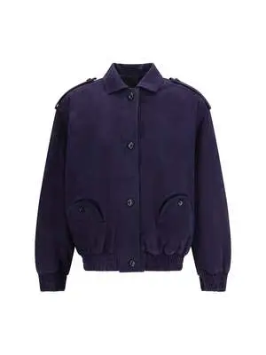 BLAZÉ MILANO Blazè Milano Viva Charlie Suede Bomber Jacket - Blue