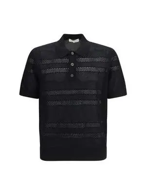 Dries Van Noten Mesh Polo Shirt - Black