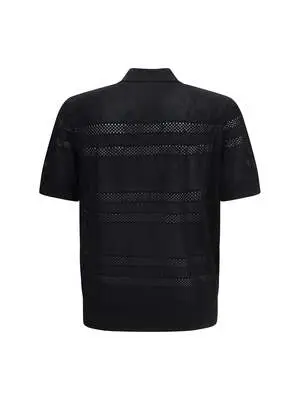 Dries Van Noten Mesh Polo Shirt - Black