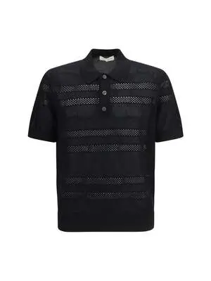 Dries Van Noten Mesh Polo Shirt - Black
