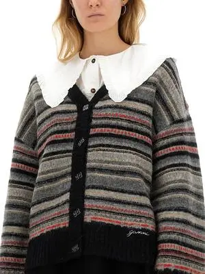 GANNI Boxy Fit Cardigan - Multicolor