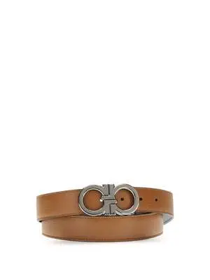 FERRAGAMO Reversible And Adjustable Gancini Belt - Brown