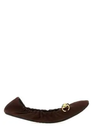 Gucci Suede Prima Ballerinas - Brown