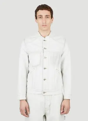 MAISON MARGIELA Collarless Denim Jacket - White