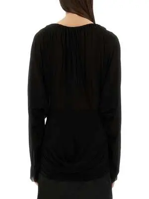Rick Owens Draped Long Sleeve Top