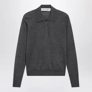 GOLDEN GOOSE Virgin Wool Polo Shirt - Gray