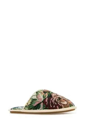 Valentino Garavani Printed Fabric Ta Chambre Slippers