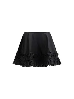 GANNI Duchesse Nylon Mini Frill Skirt - Black
