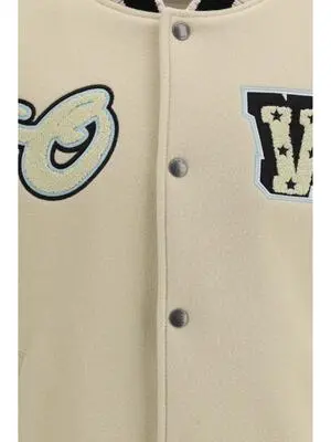 Off-White Varsity Star Logo Jacket - Cream