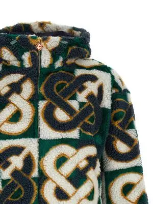 Casablanca Monogram' Intarsia Fleece Jacket - Multicolor