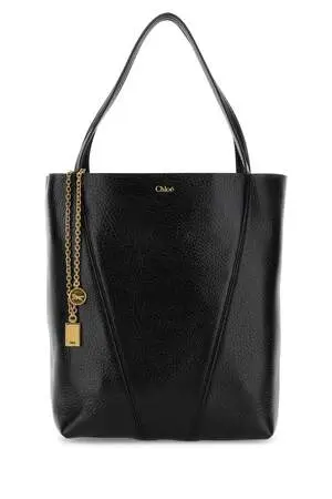 Chloé Leather Spin Shopping Bag - Black