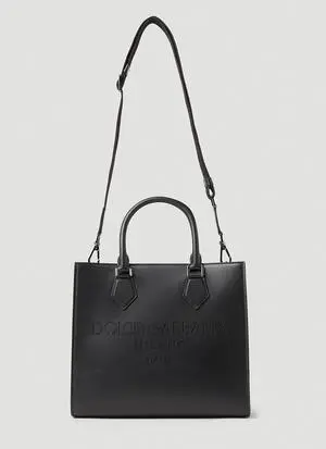 Dolce & Gabbana Smooth Grain Leather Tote Bag With Debossed Logo