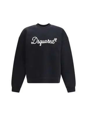 Dsquared2 Cotton Crewneck Sweatshirt With Logo - Black