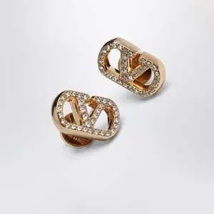 Valentino Garavani Vlogo Signature Crystal Stud Earrings - Silver