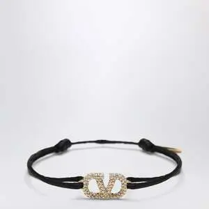 Valentino Garavani Vlogo Signature Crystal Friendship Bracelet - Black