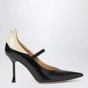 Fendi Nude Court Shoes In And Beige Leather - Black