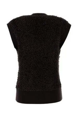 FERRAGAMO Bouclé Vest - Brown