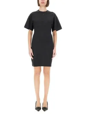COURREGES Short Cotton Dress - Black