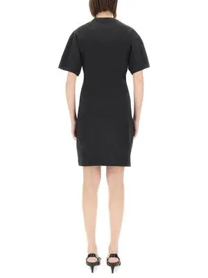COURREGES Short Cotton Dress - Black