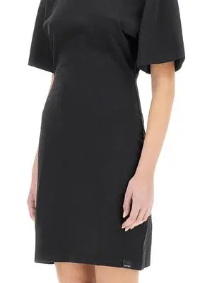 COURREGES Short Cotton Dress - Black