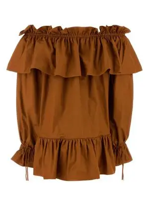 Saint Laurent Twill Mini Dress - Brown