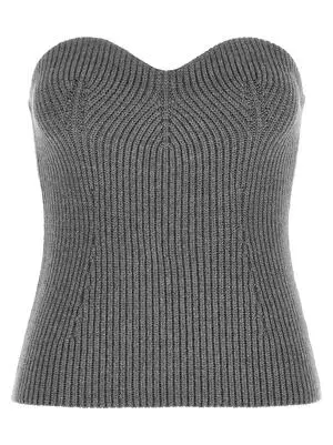 JIL SANDER Off-the-shoulder Bustier Top - Gray
