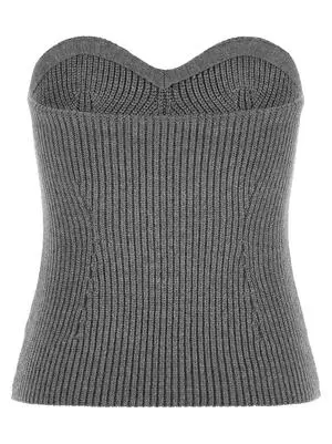 JIL SANDER Off-the-shoulder Bustier Top - Gray