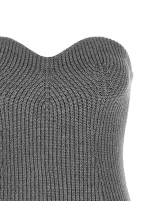 JIL SANDER Off-the-shoulder Bustier Top - Gray
