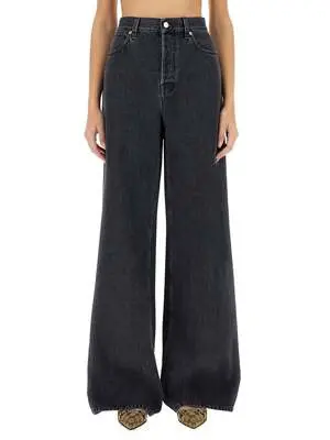 Gucci Wide Leg Denim Pants - Multicolor
