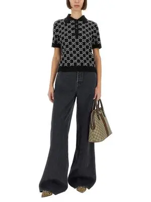 Gucci Wide Leg Denim Pants