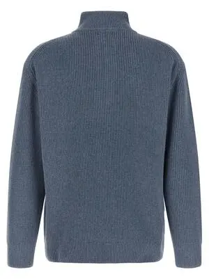 JW Anderson Half-zip Ribbed Knit Sweater - Blue