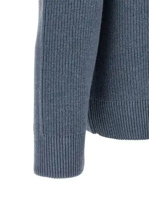 JW Anderson Half-zip Ribbed Knit Sweater - Blue