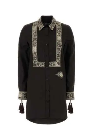 Burberry Silk Shirt Dress - Brown